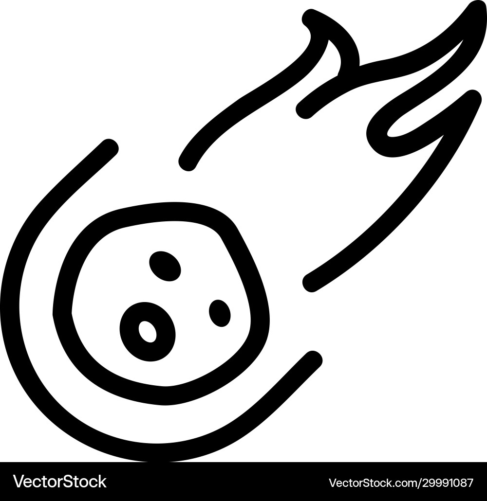 Meteorite icon isolated contour symbol Royalty Free Vector