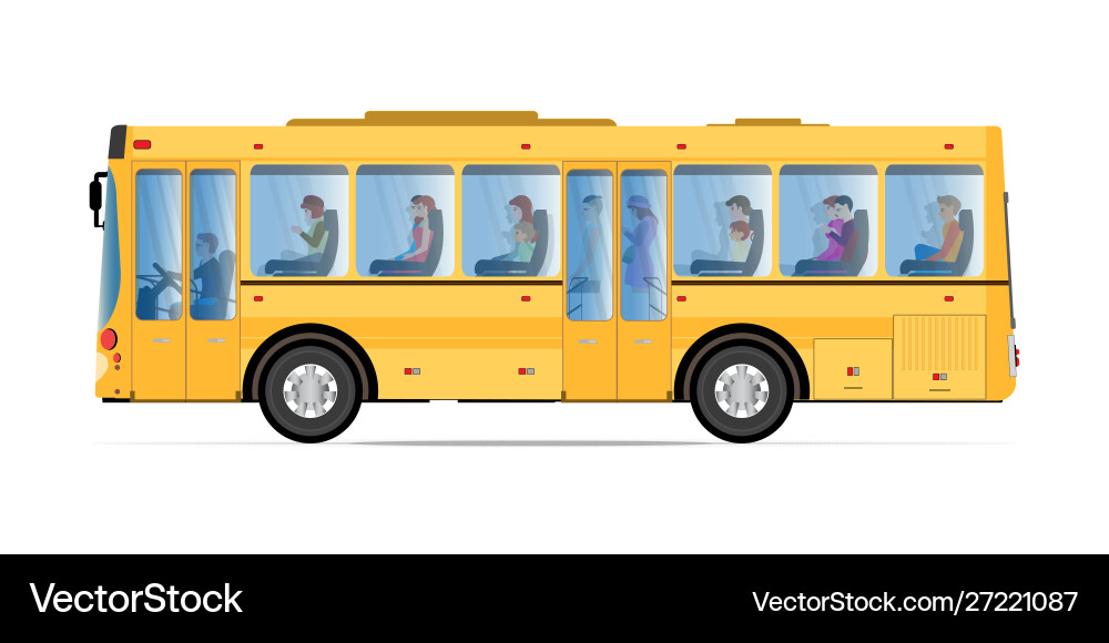 Passengers traveling public bus Royalty Free Vector Image