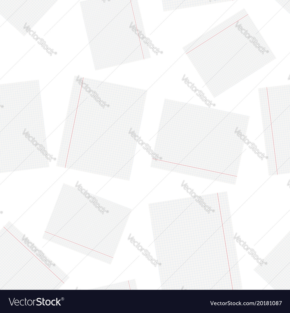Realistic squared paper sheet seamless pattern Vector Image