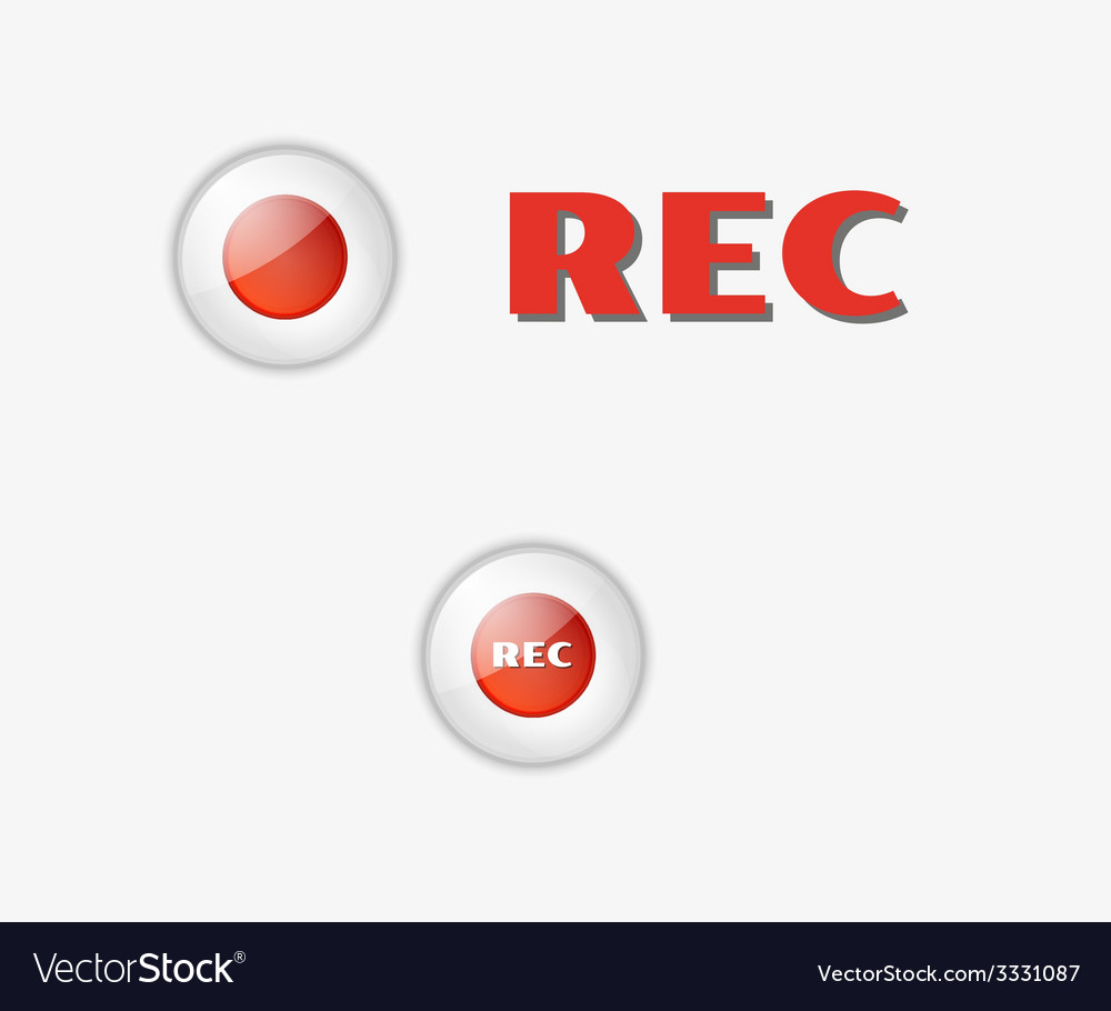 Rec button Royalty Free Vector Image - VectorStock