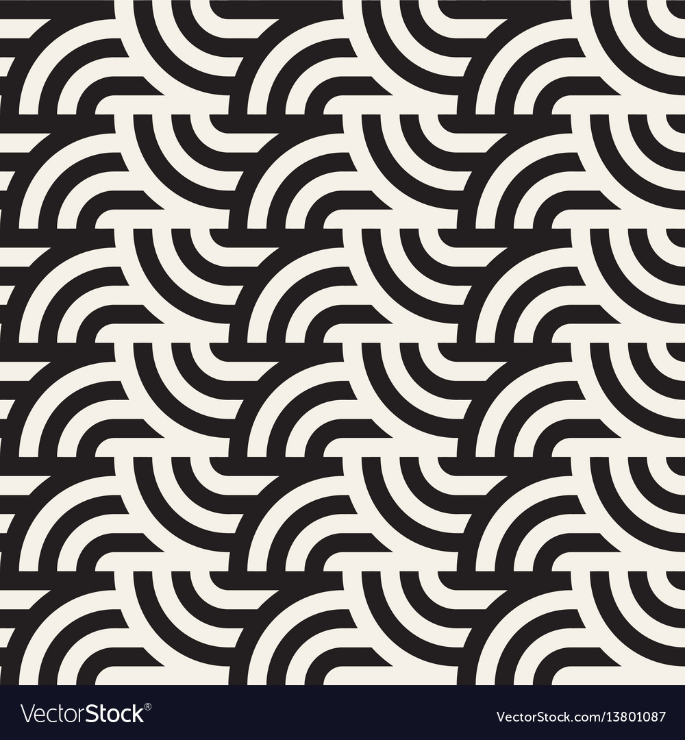 Seamless Monochrome Geometric Pattern Abstract Vector Image