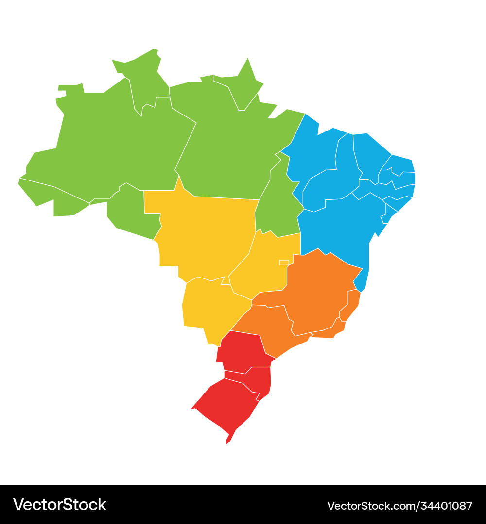 States and regions brazil Royalty Free Vector Image
