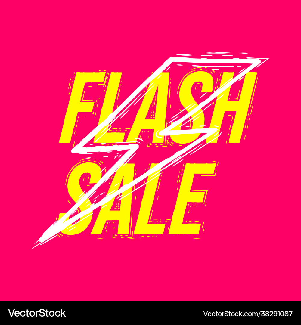 Trendy special offer flash sale with thunder Vector Image