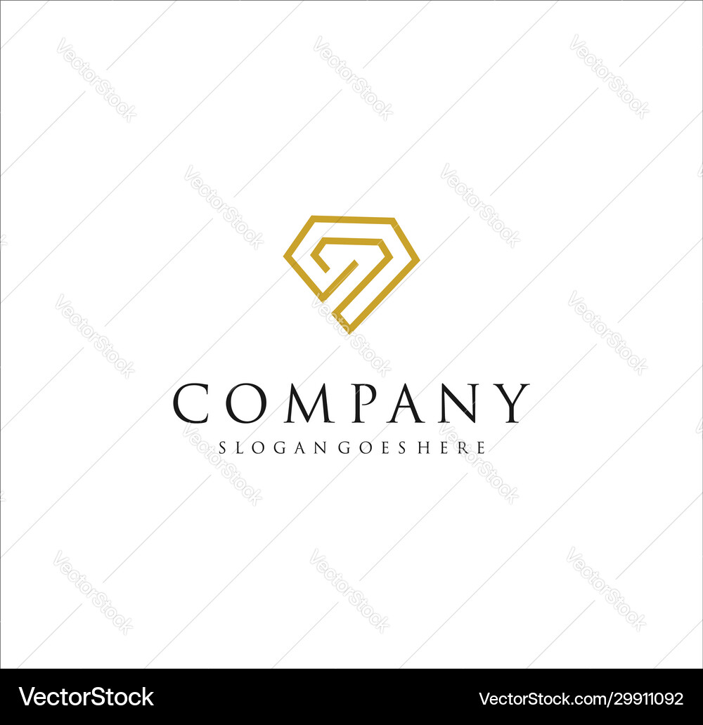Abstract diamond logo line luxury royal concept Vector Image