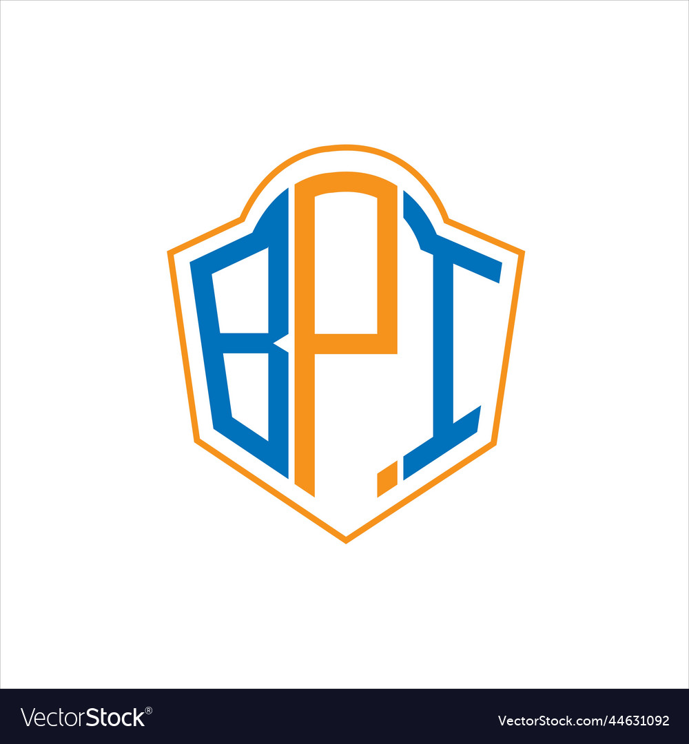 Bpi abstract monogram shield logo design on white Vector Image Bpi abstract monogram shield logo design on white Vector Image
