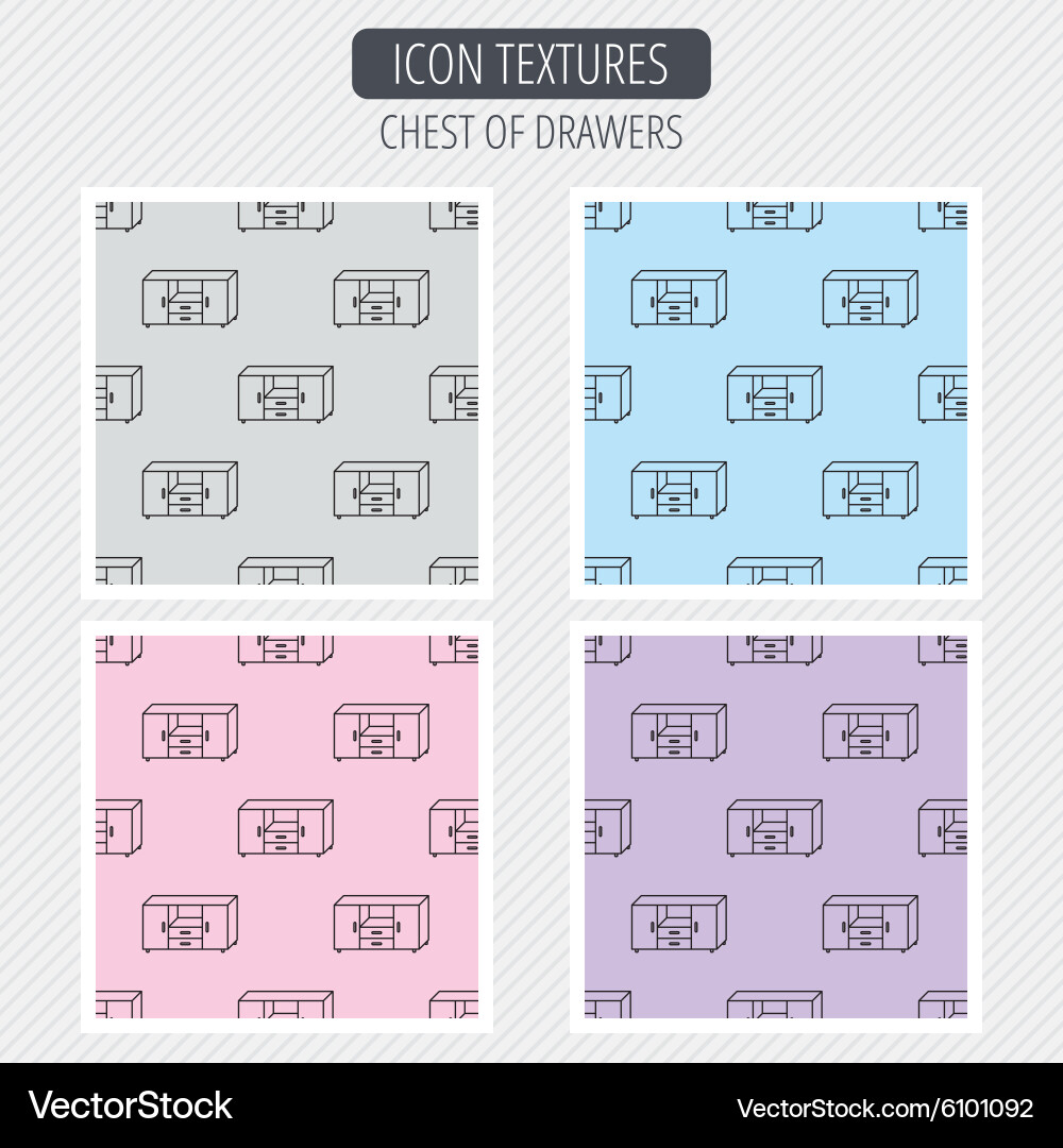 Chest of drawers icon interior commode sign Vector Image