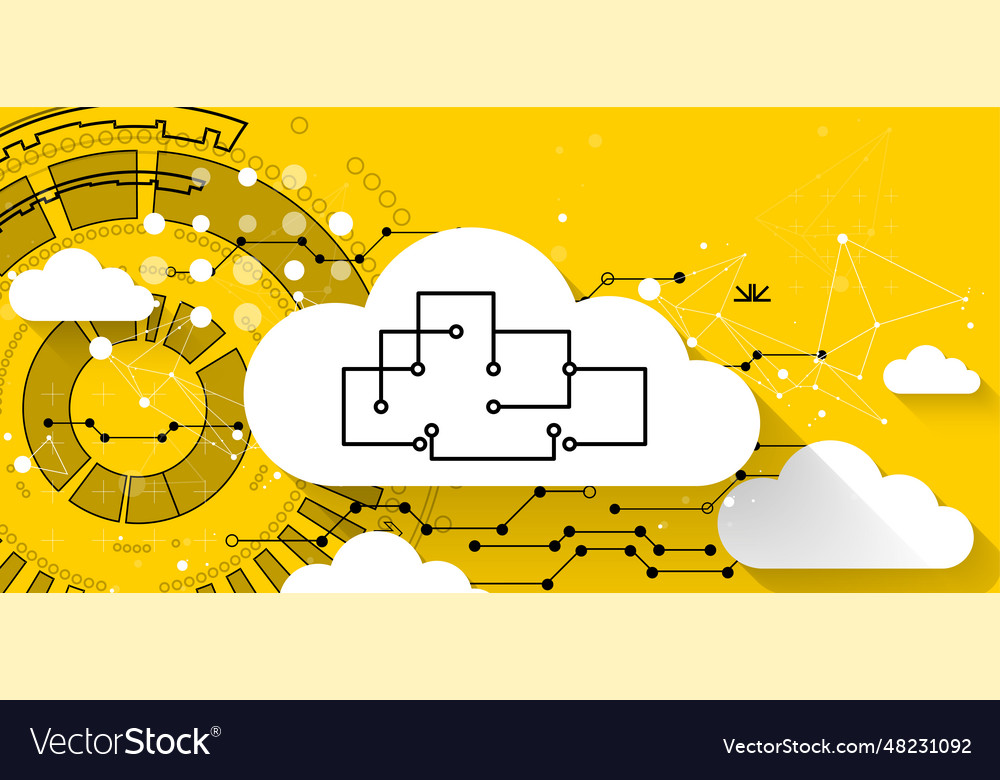 Cloud storage technology integrated digital web Vector Image