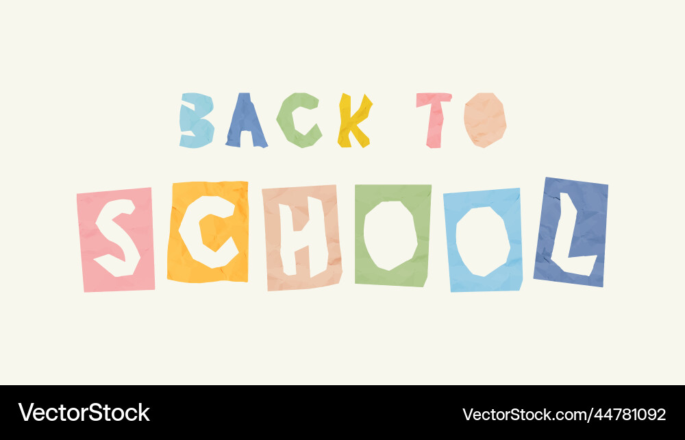 Cute lettering back to school paper cut Royalty Free Vector