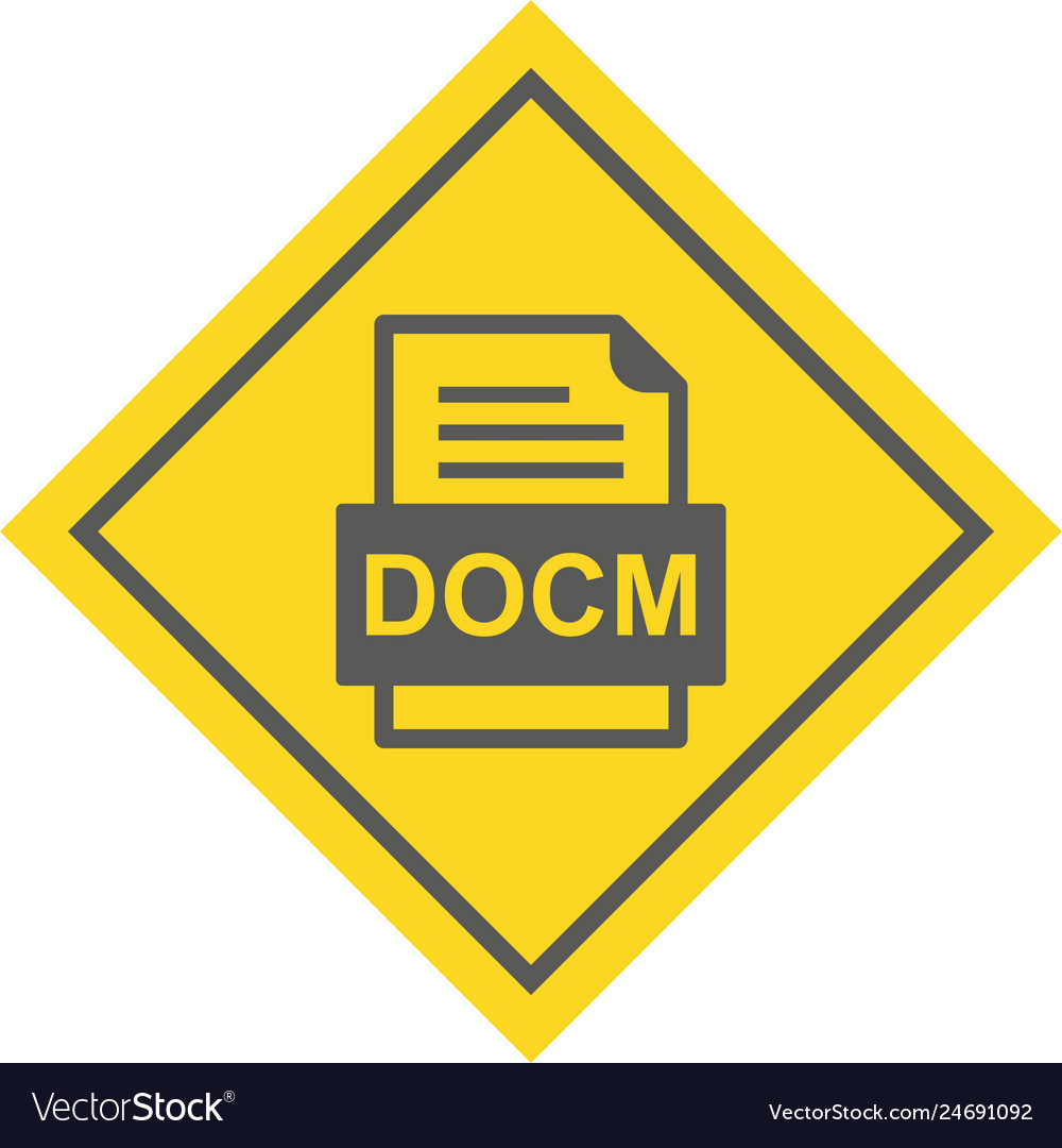 Docm file document icon Royalty Free Vector Image