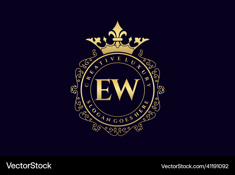 Ew initial letter luxury calligraphic feminine Vector Image