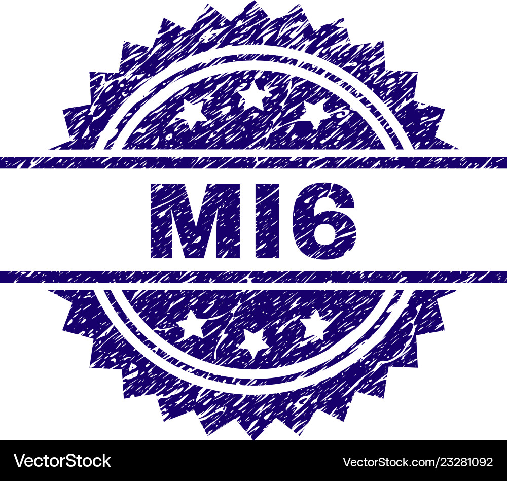 Grunge textured mi6 stamp seal Royalty Free Vector Image
