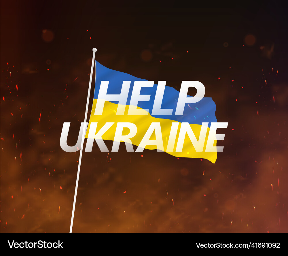 Help ukraine concept banner with national flag Vector Image