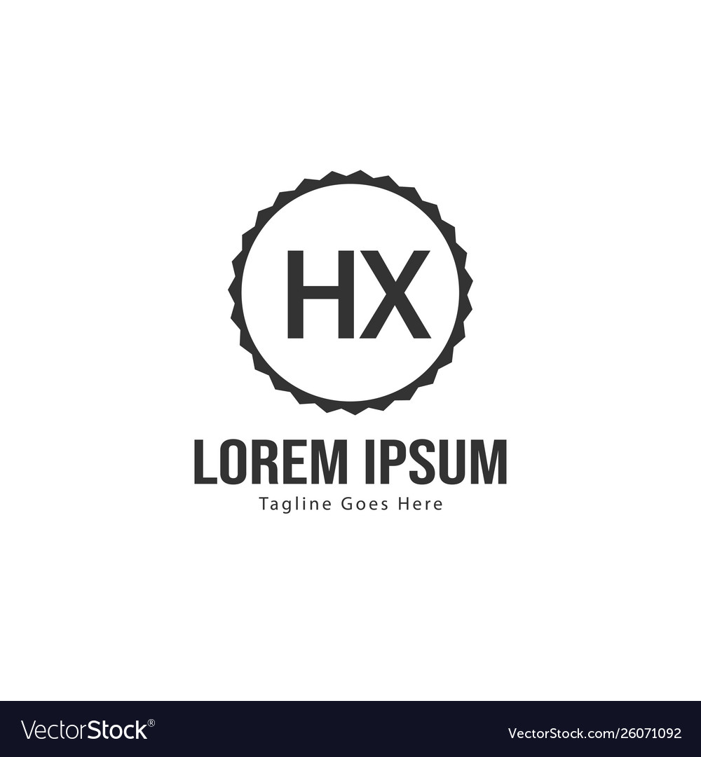 Initial hx logo template with modern frame Vector Image
