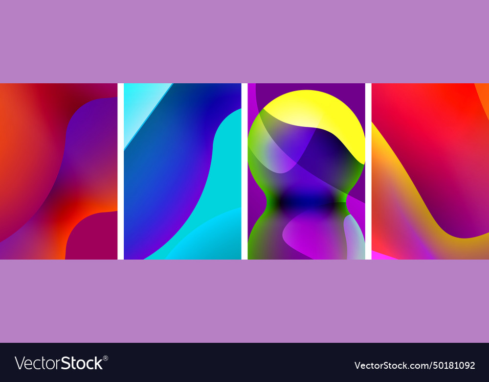 Liquid abstract shapes with gradient colors Vector Image