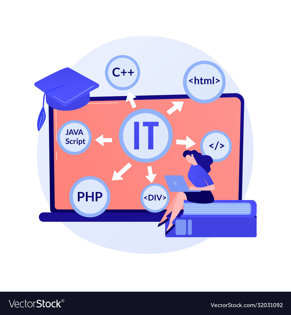 Online it courses concept metaphor Royalty Free Vector Image