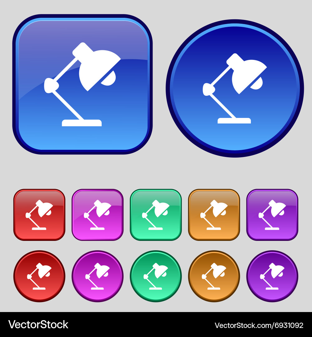 Reading-lamp and lighting illumination icon sign Vector Image