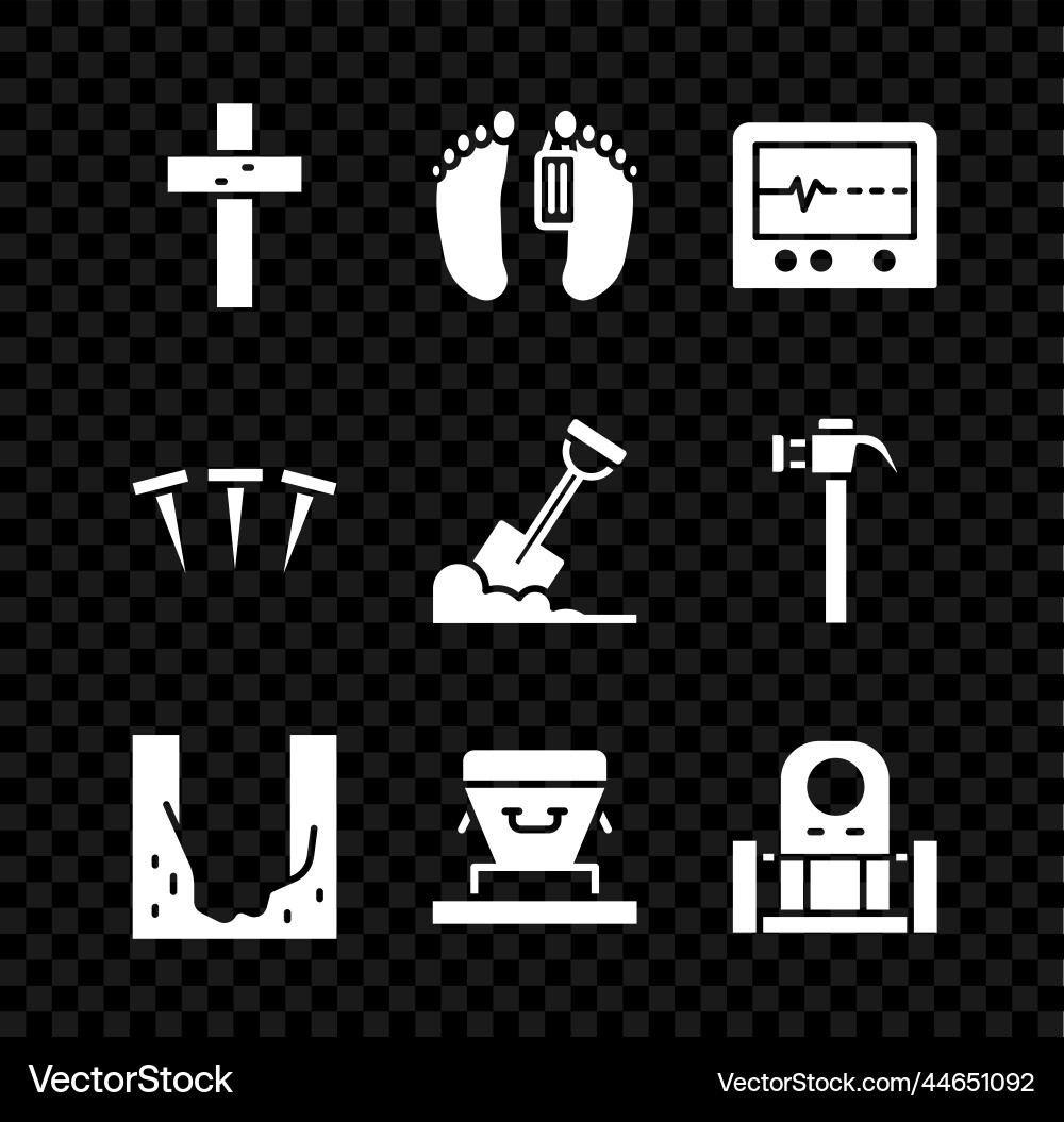 Set christian cross dead body beat Royalty Free Vector Image