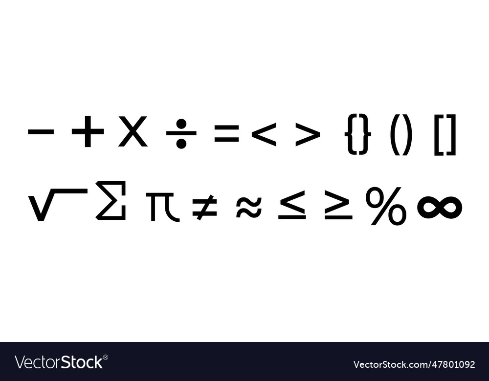Set of math icons the concept of counting Vector Image