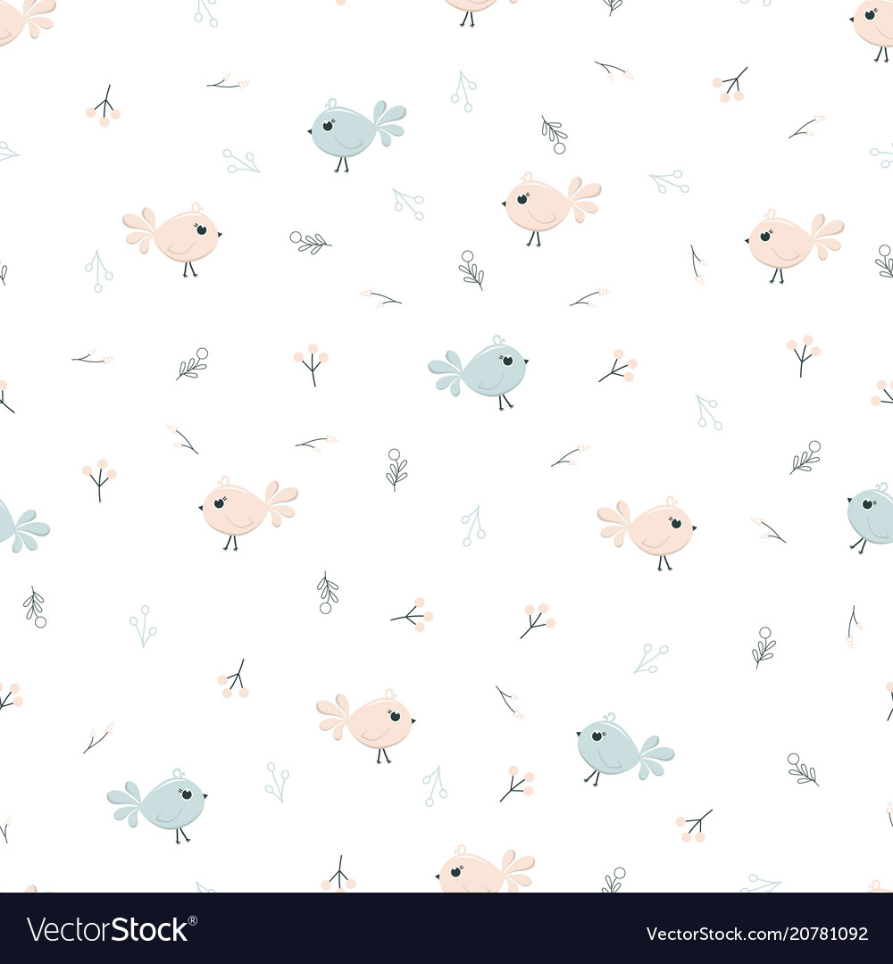 Simple pattern with birds Royalty Free Vector Image