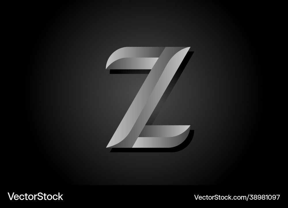 Black grey gradient z alphabet letter icon logo Vector Image