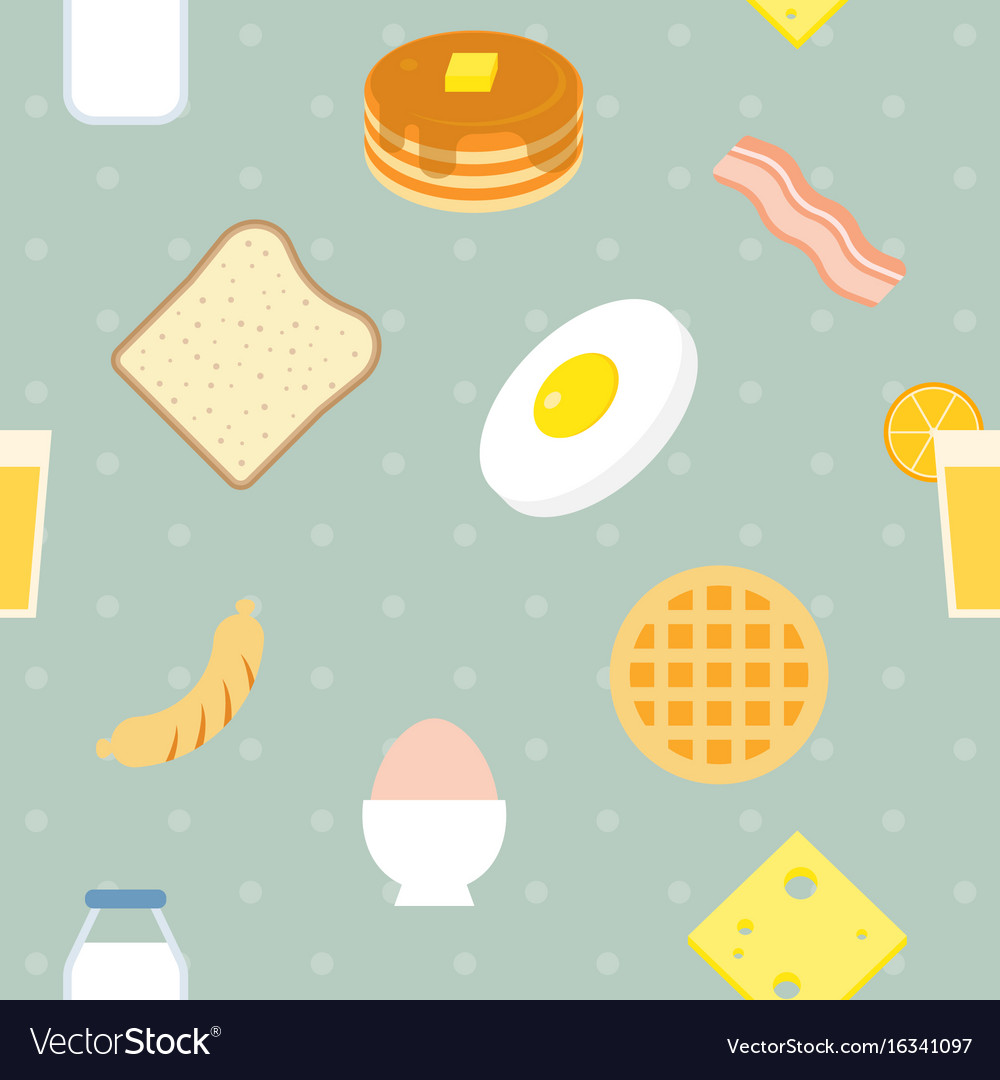 Breakfast pattern Royalty Free Vector Image - VectorStock