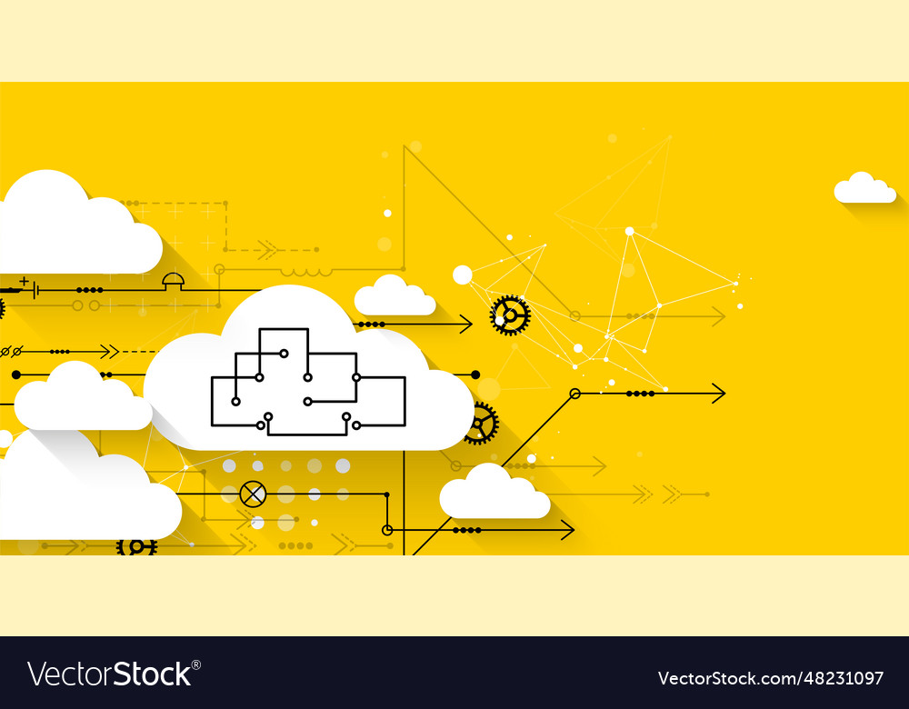 Cloud storage technology integrated digital web Vector Image