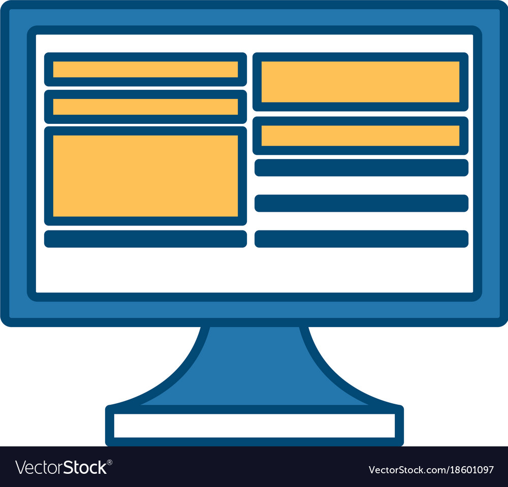 Computer monitor screen Royalty Free Vector Image
