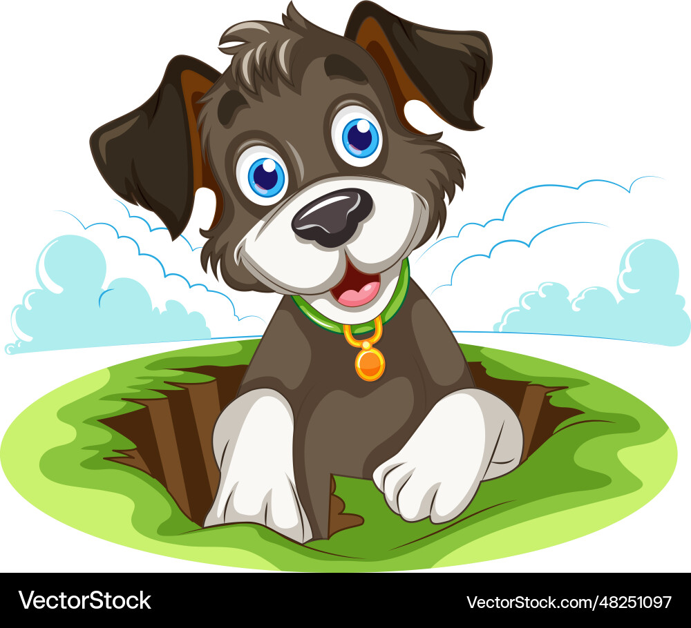 Cute dog cartoon character Royalty Free Vector Image
