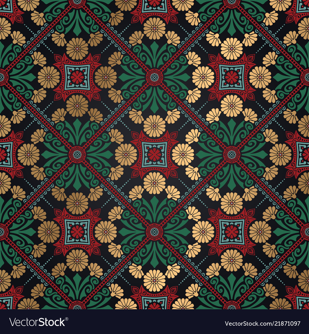 Decorative tile pattern design Royalty Free Vector Image
