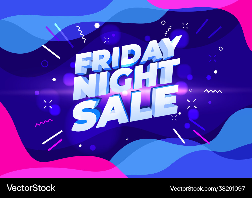 Friday night sale banner template Royalty Free Vector Image