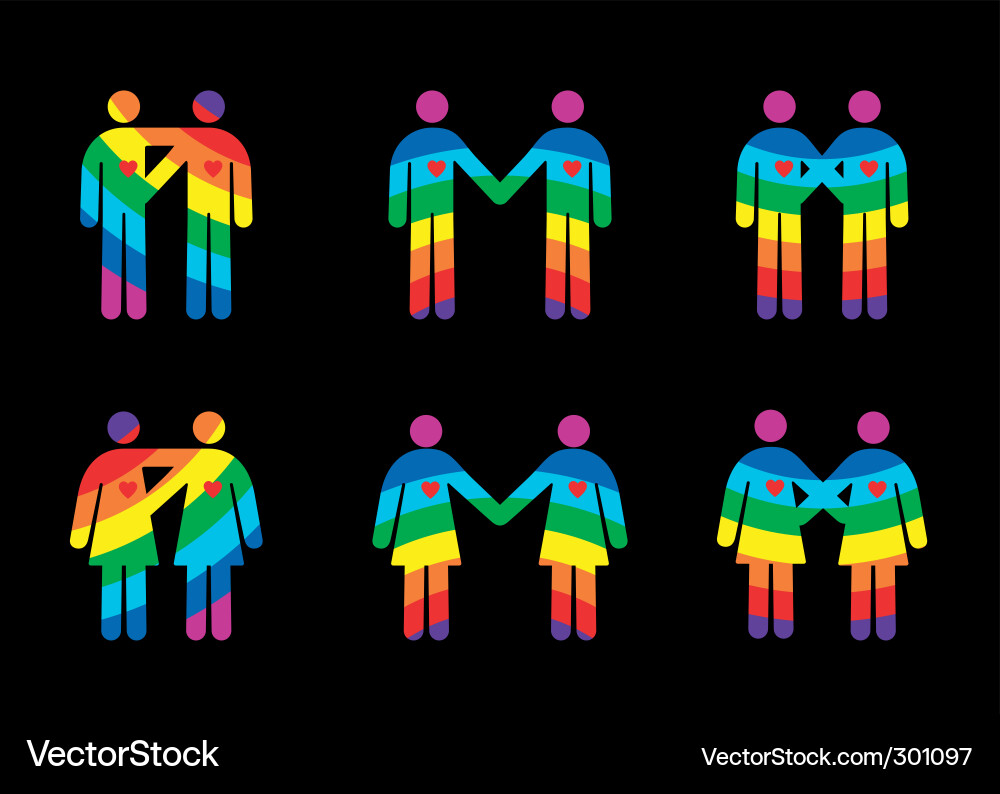 Gay couples pictograms Royalty Free Vector Image
