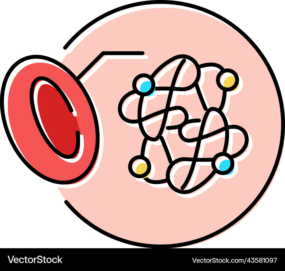 Hemoglobin for blood color icon Royalty Free Vector Image