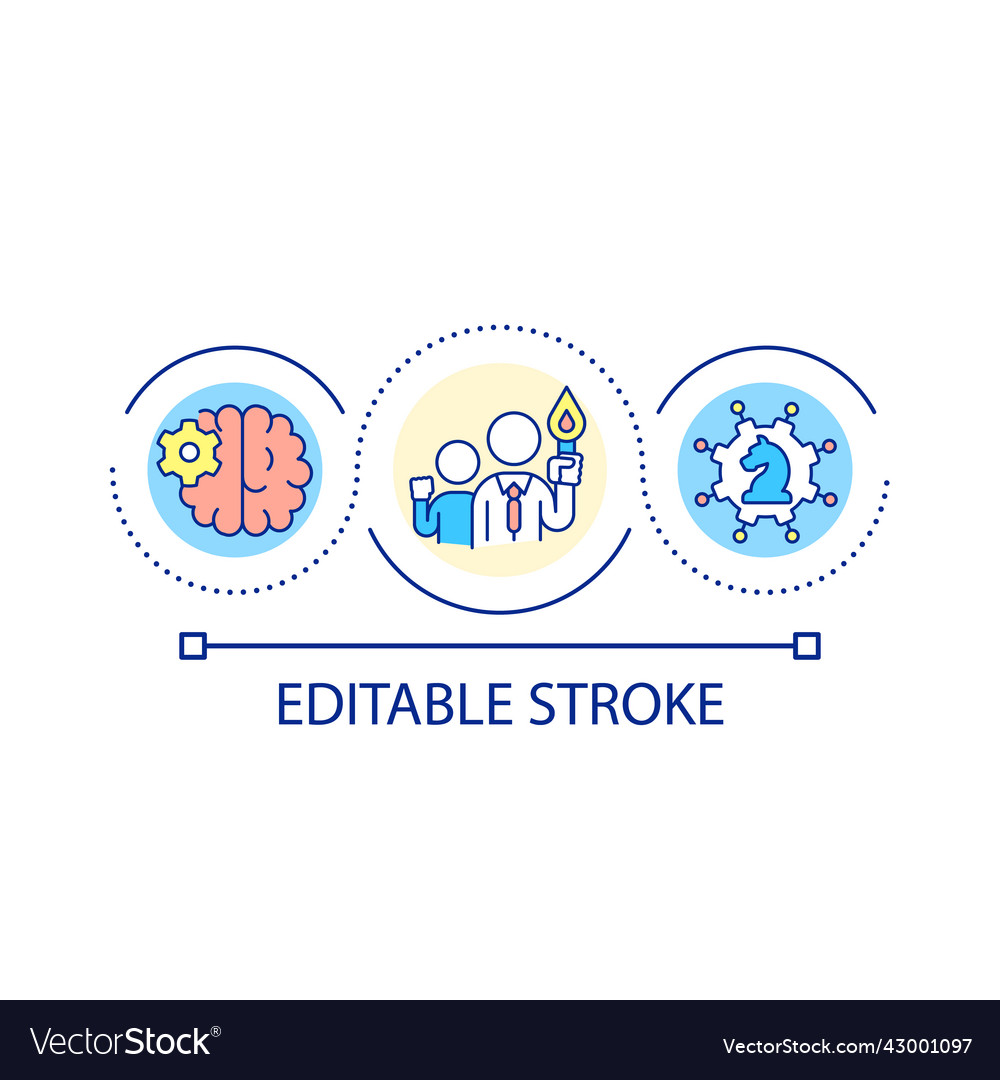 Leader mindset loop concept icon Royalty Free Vector Image