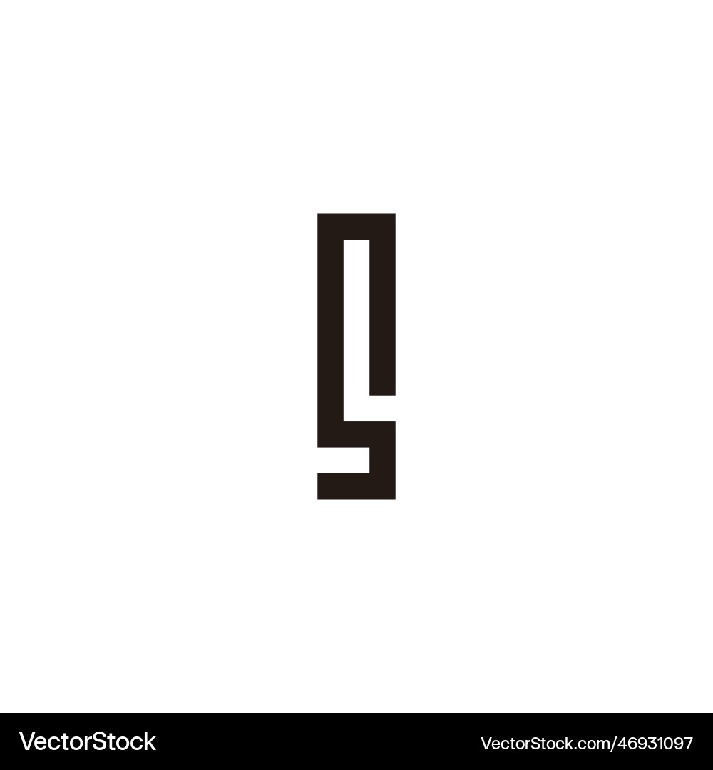 Letter sl ls s l rectangle geometric symbol Vector Image
