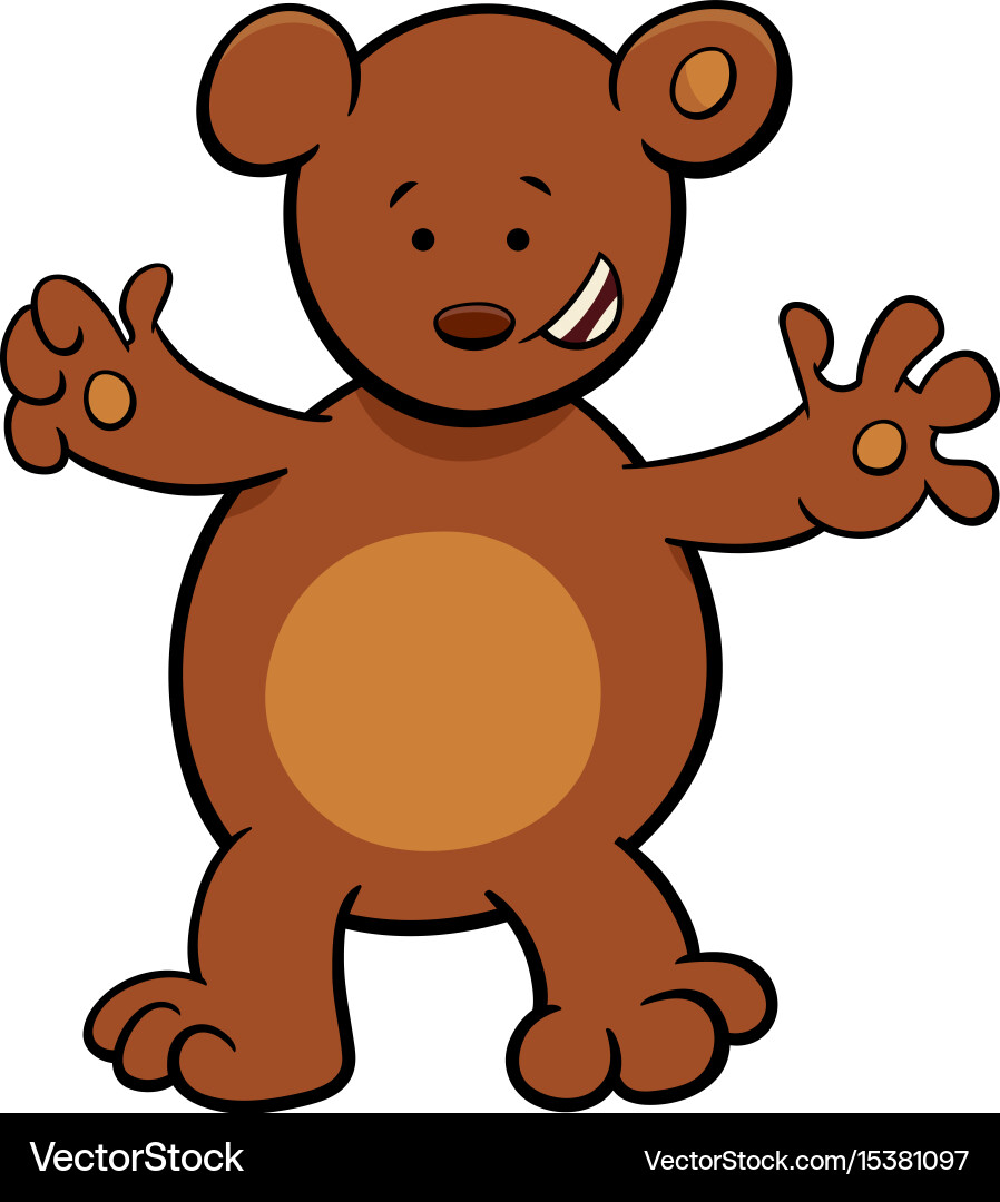 Little bear cartoon character Royalty Free Vector Image