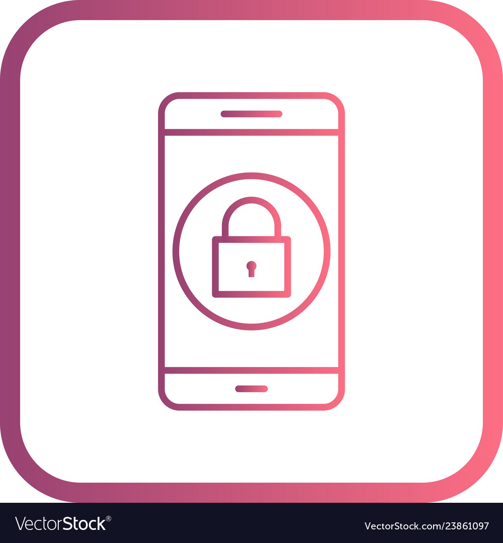 Lock mobile application icon Royalty Free Vector Image