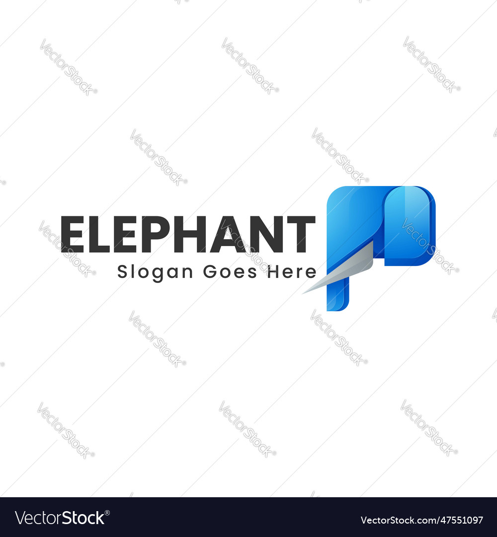 Logo elephant gradient colorful style Royalty Free Vector