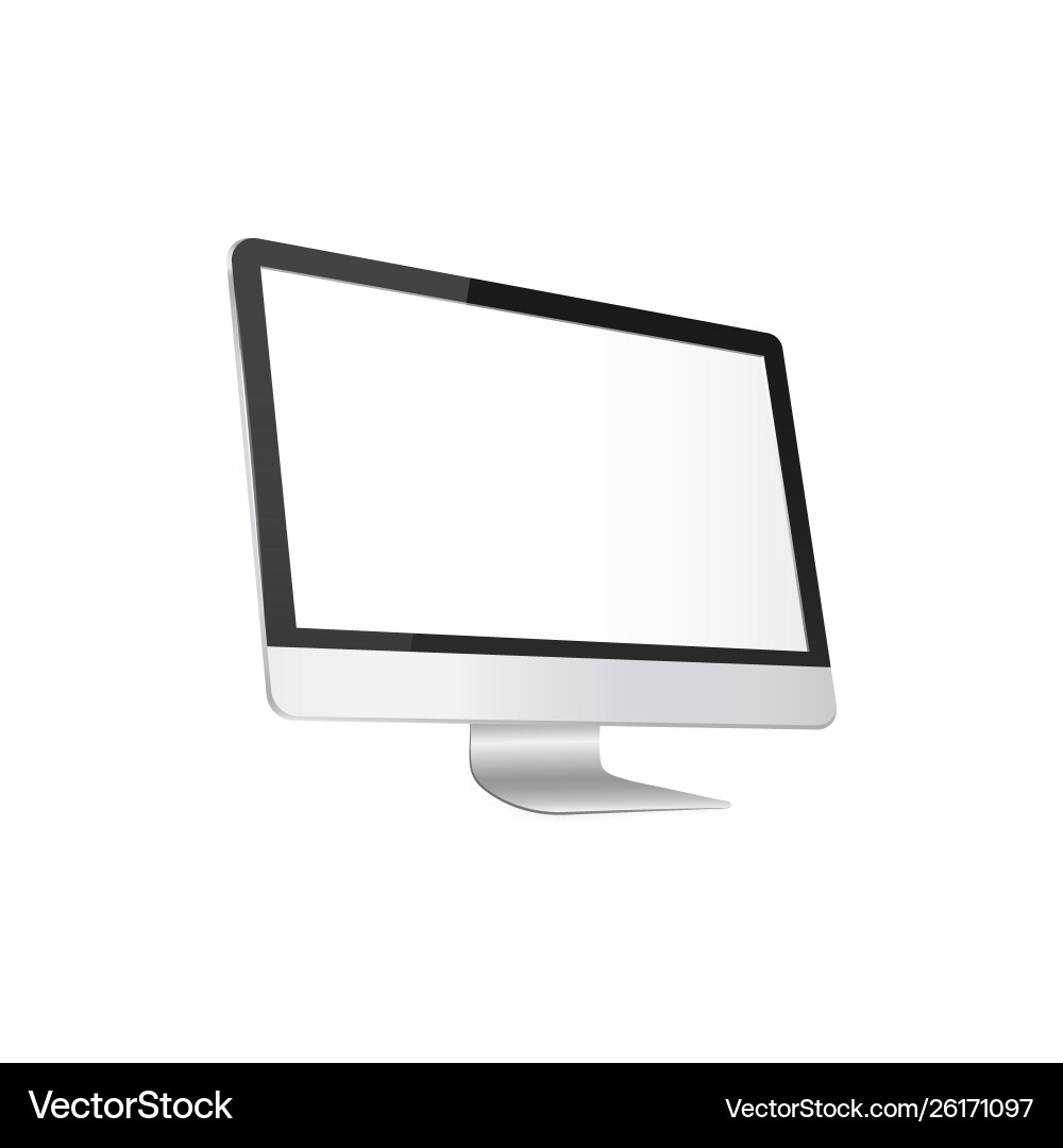 Modern computer monitor with blank white screen Vector Image