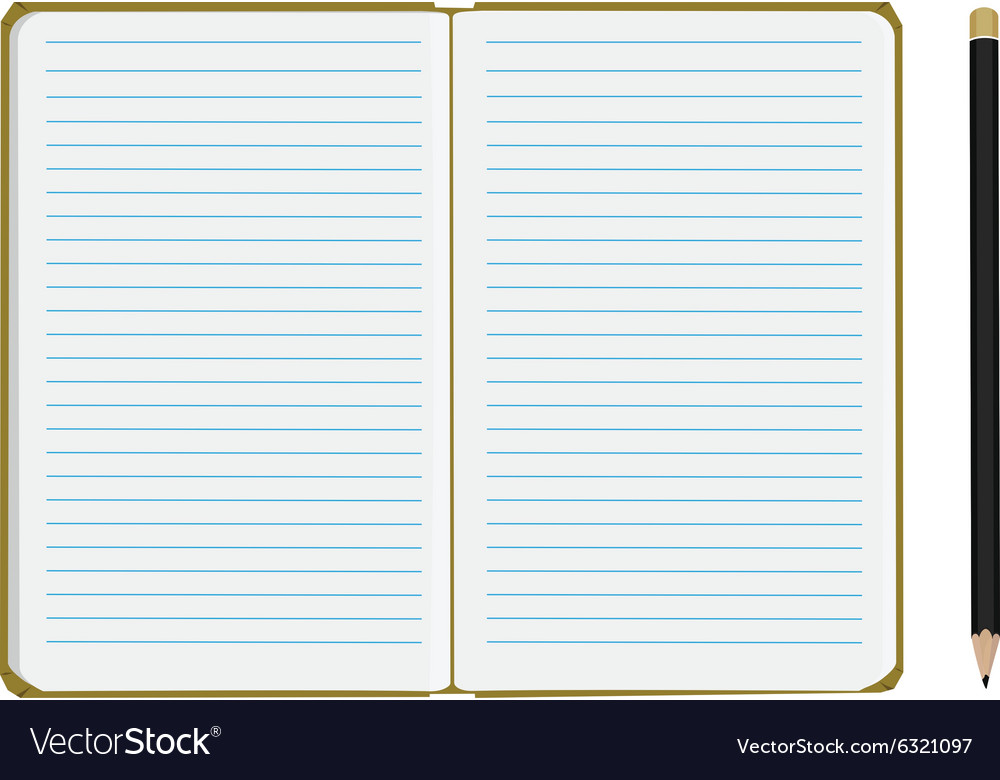 Notebook and pencil Royalty Free Vector Image - VectorStock