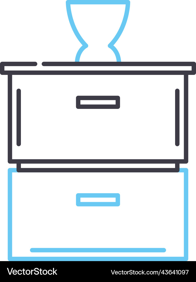 Office drawer line icon outline symbol Royalty Free Vector