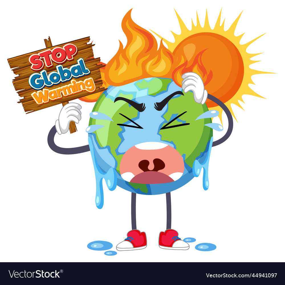 Stop global warming concept Royalty Free Vector Image