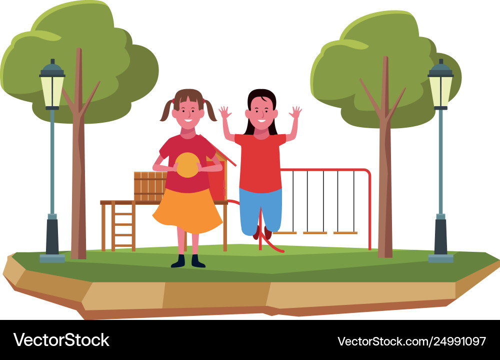 Two kids smiling cartoons Royalty Free Vector Image