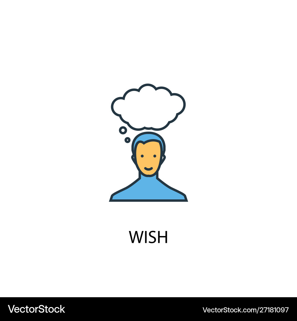 Wish concept 2 colored line icon simple yellow Vector Image