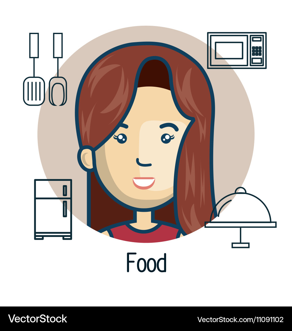 Avatar man with food design Royalty Free Vector Image