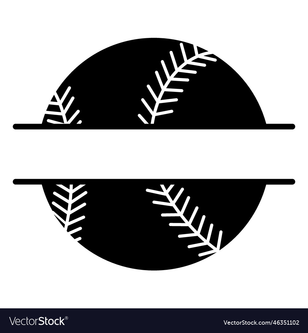 Baseball ball rectangular label cut out Royalty Free Vector