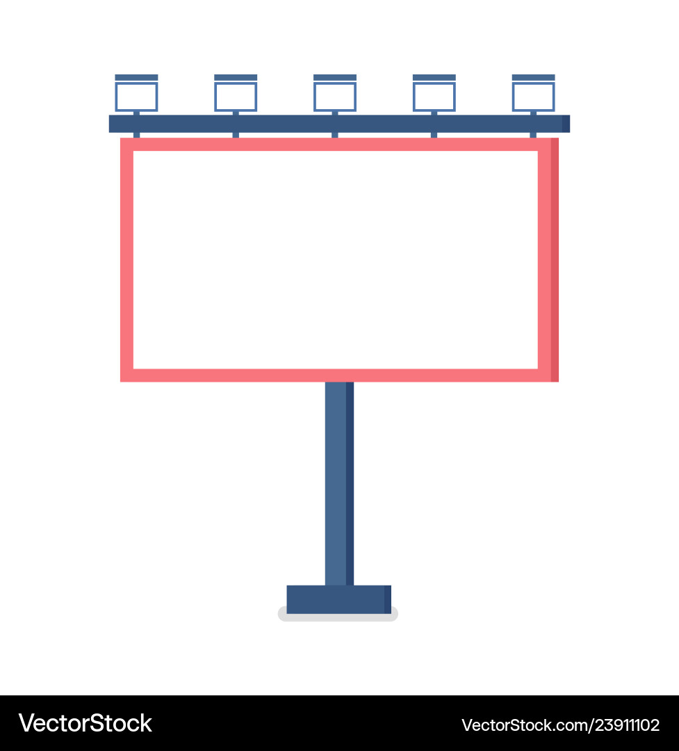 Blank billboard with white sheet and metal frame Vector Image