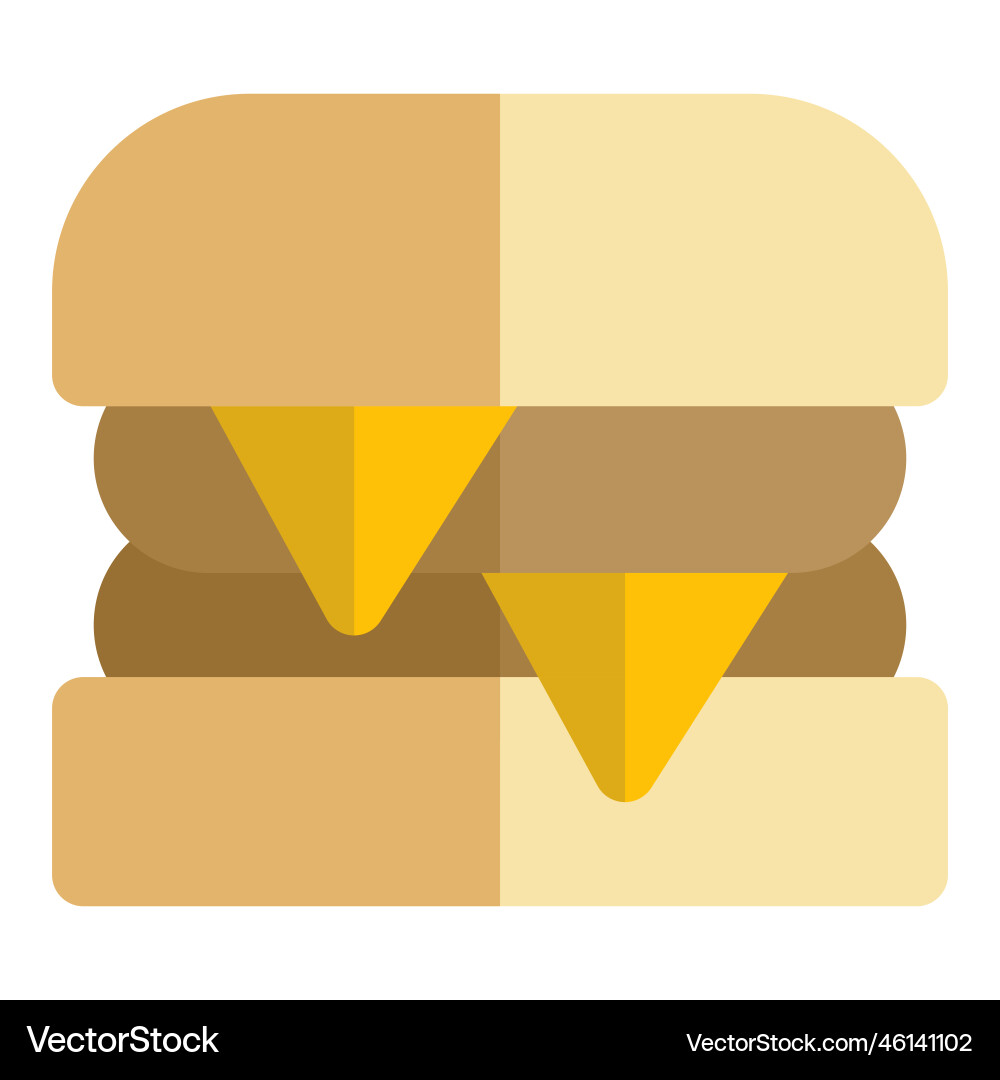 Cheeseburger with double patties and cheese slices