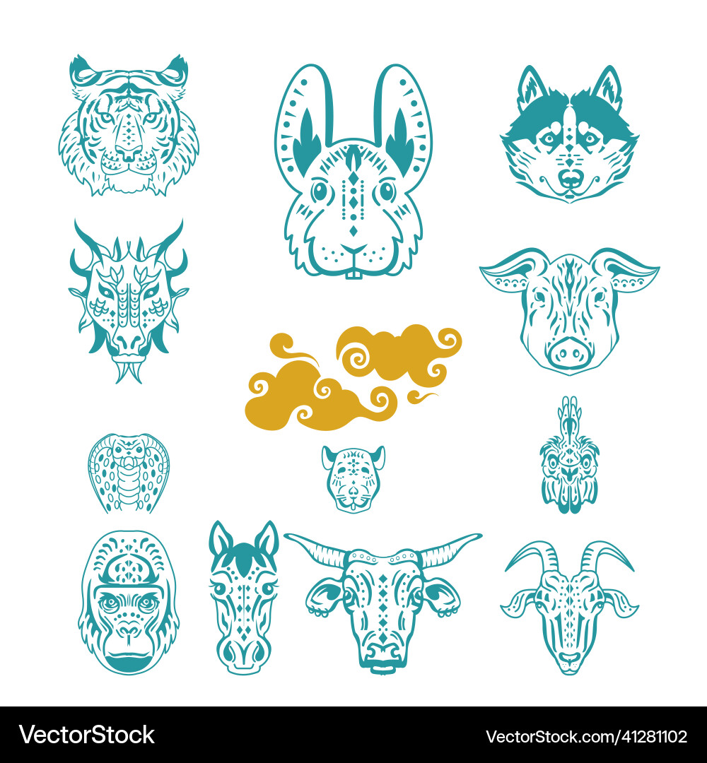 Chinese zodiac signs Royalty Free Vector Image
