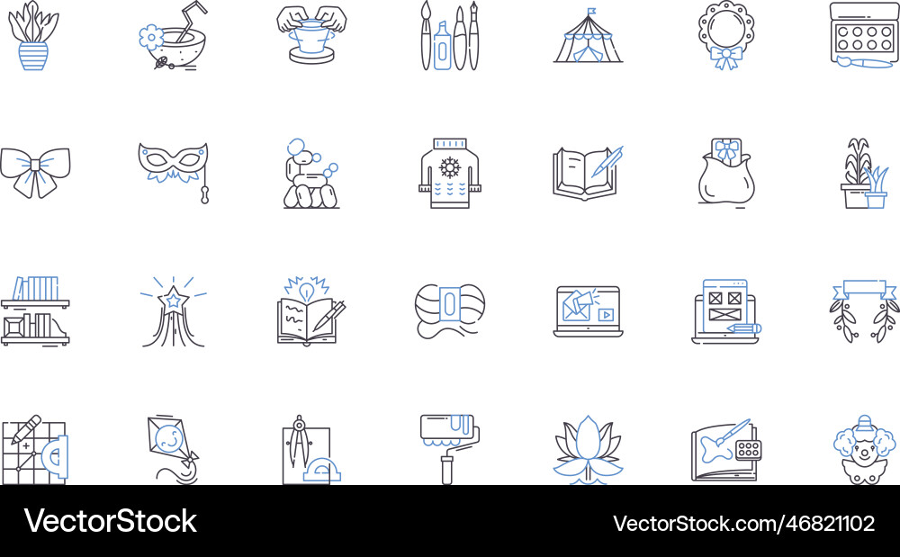 Clever line icons collection ingenuity Royalty Free Vector