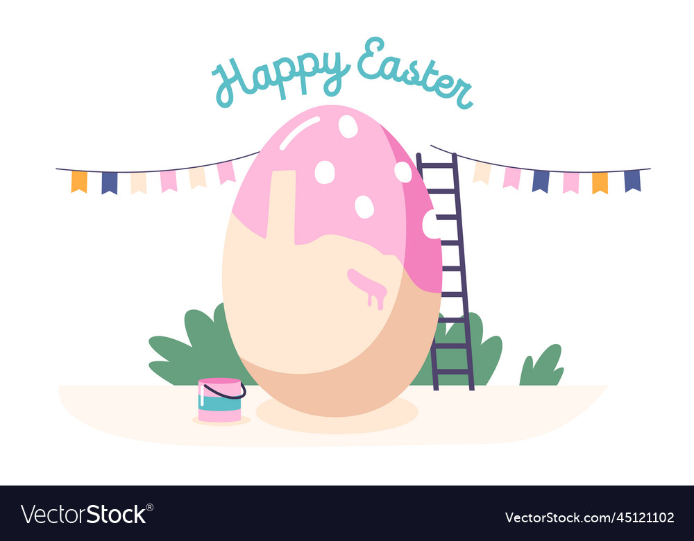 Colorful easter egg with polka dots pattern Vector Image